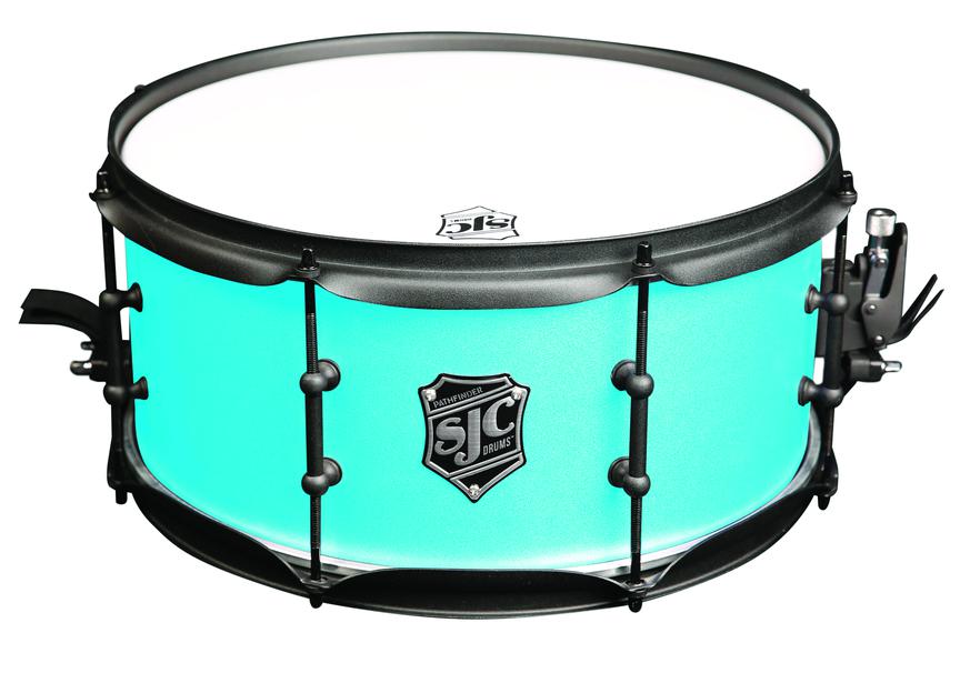 SJC Pathfinder Snare Drum 6.5x14 Caribbean Blue - Black Hardware — Drum ...