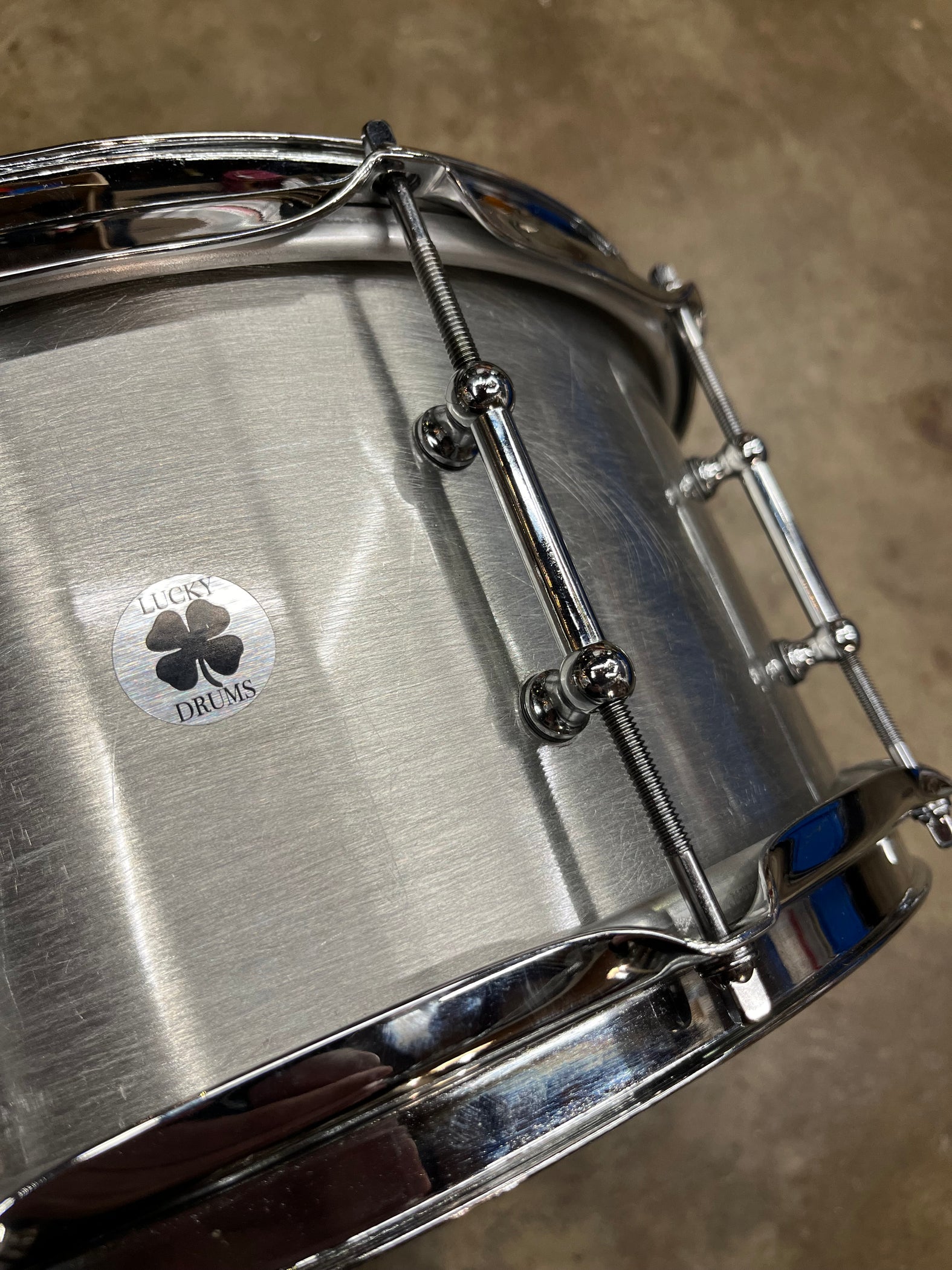 Lucky Drum Co 6.5 x 14 Snare Drum - Aluminum - Brushed Finish — Drum Supply