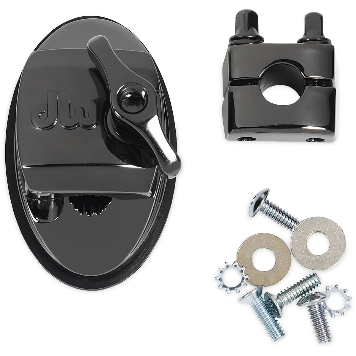 DW Hinged Tom & Floor Tom Bracket - Black Nickel — Drum Supply