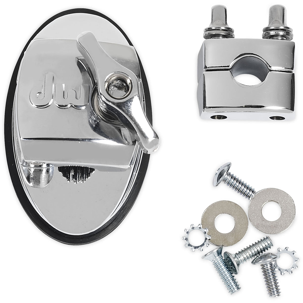DW Hinged Tom & Floor Tom Bracket - Chrome — Drum Supply