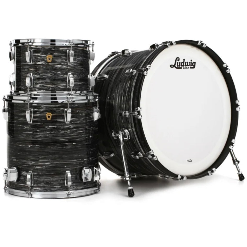 USED Ludwig Legacy Mahogany Pro Beat Shell Pack - Vintage Black Oyster ...
