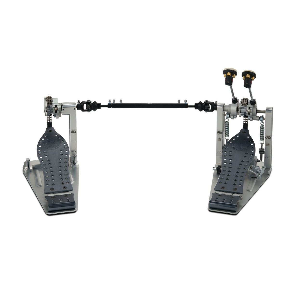 DW MFG Series Machined Chain Drive Double Pedal w/ Bag Gun Metal Editi ...
