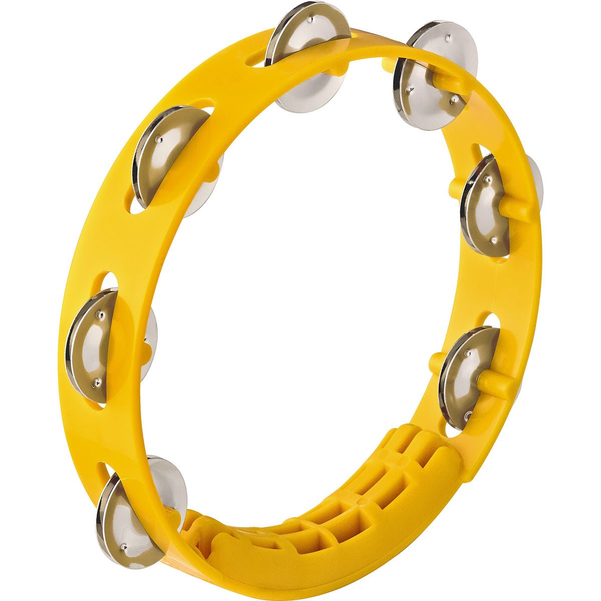 Nino Percussion Compact ABS Tembourine, Yellow, 8", 1 Row Version ...