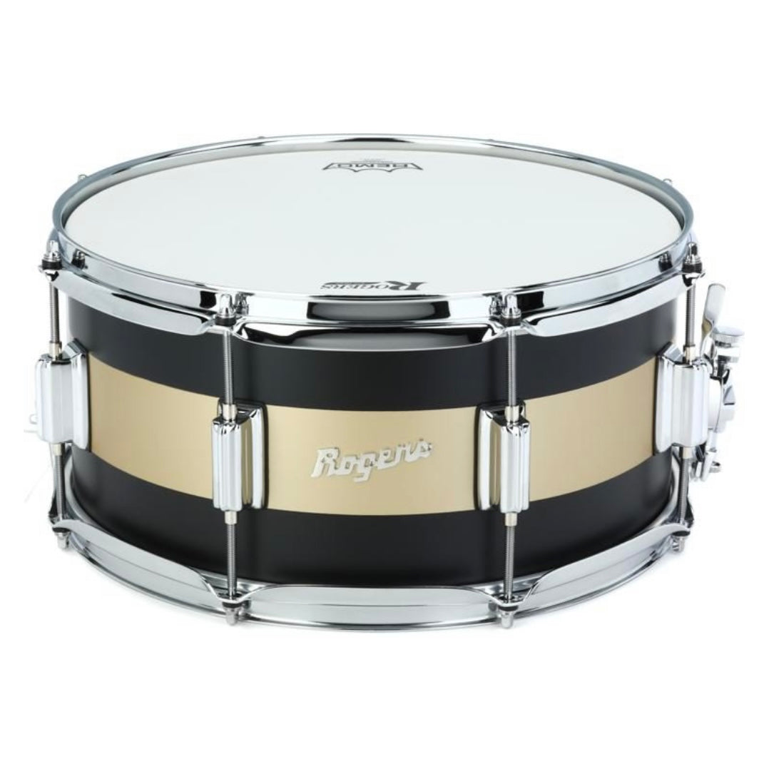 Rogers Snare Drum - 6.5 x 14 Tower Satin Black/Gold — Drum Supply